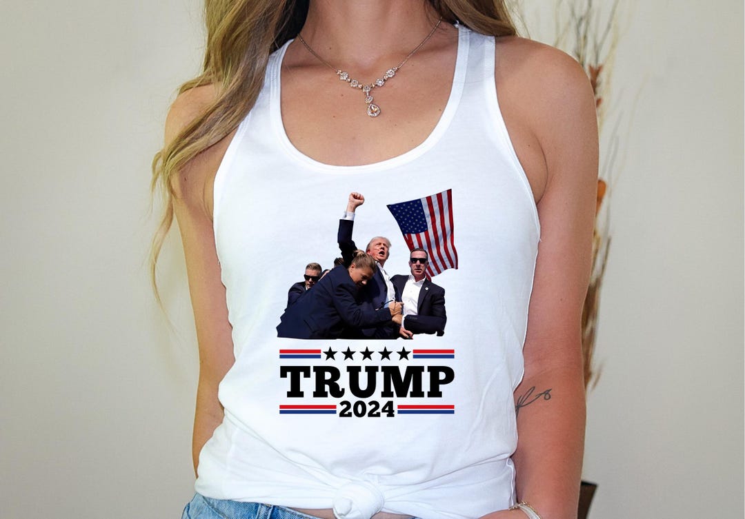 Trump Fight Tank Top, Republican Tank Top, MAGA 2024 Tank, Trump Shot ...