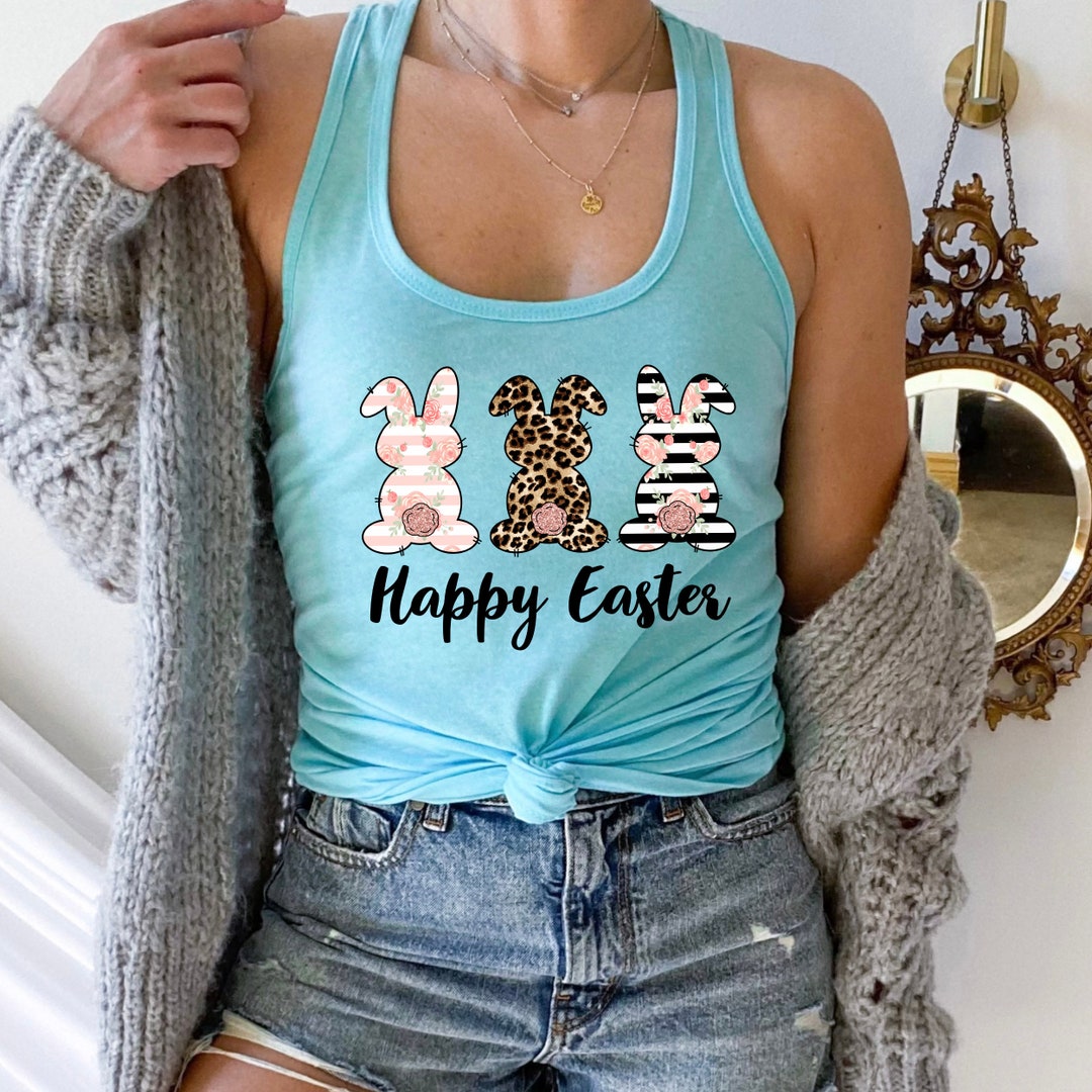 Cute Happy Easter Bunny Tank Top, Cute Bunny Shirt, Bunny Tank, Bunny ...