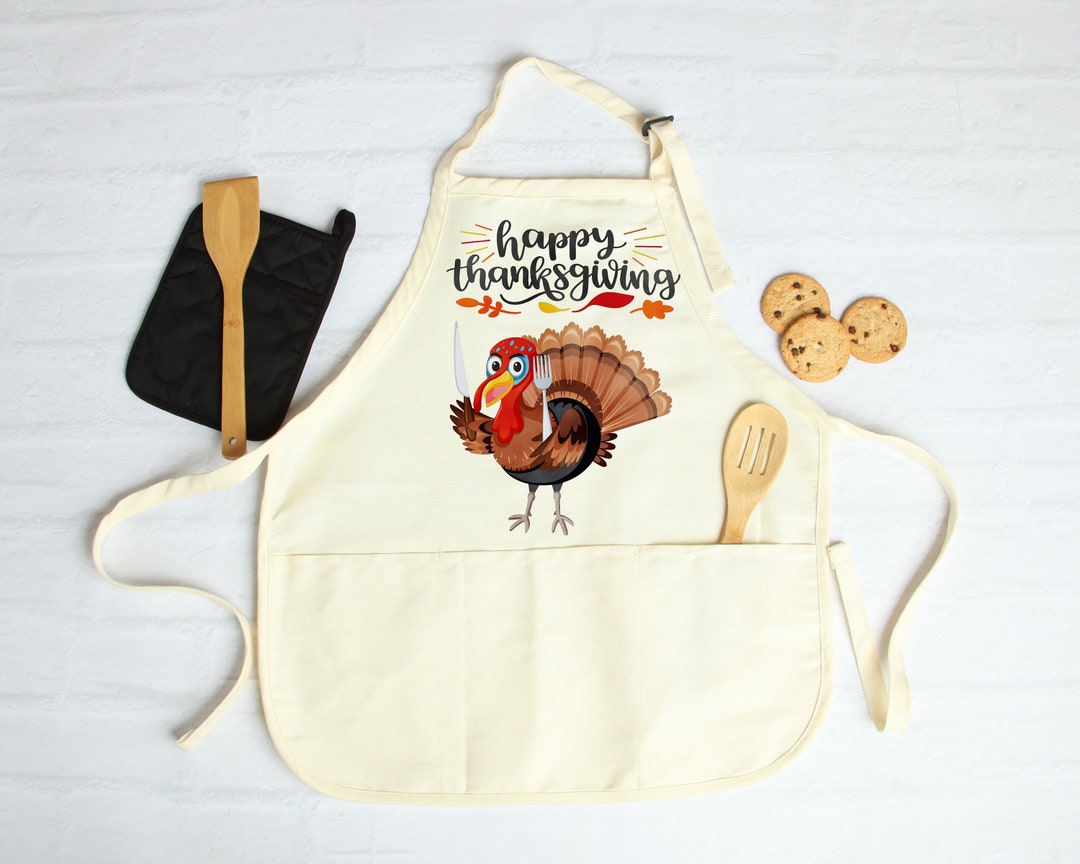 Happy Thanksgiving Apron, Turkey Apron, Thanksgiving Apron ...