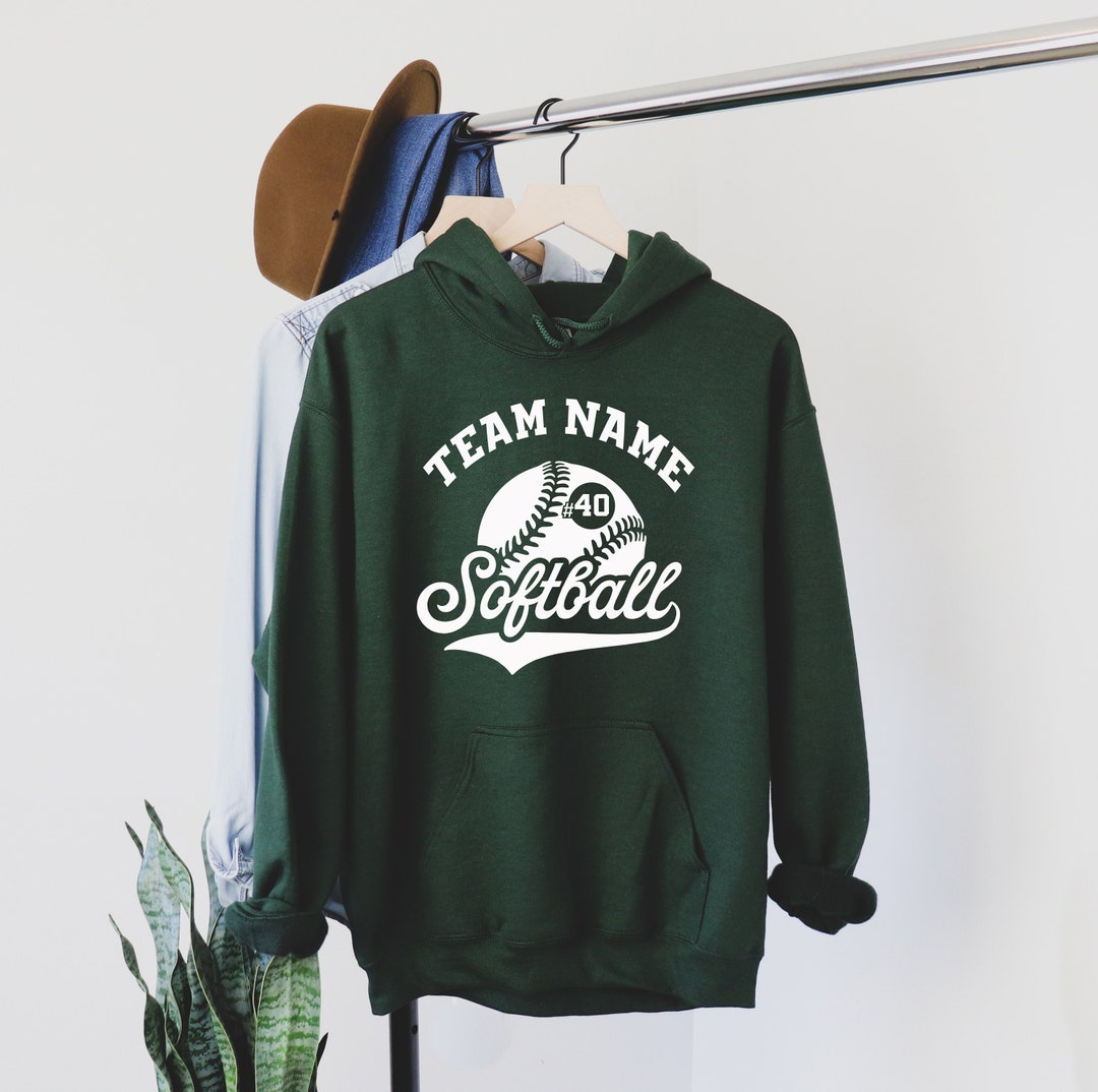 Softball Team Hoodie, Custom Softball Hoodie, Personalized Softball ...