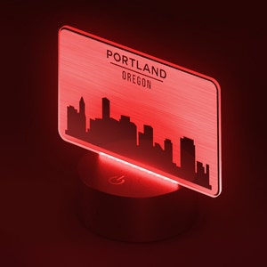 Portland City Skyline LED, Acrylic Sign, Neon Skyline for Bedroom - Etsy