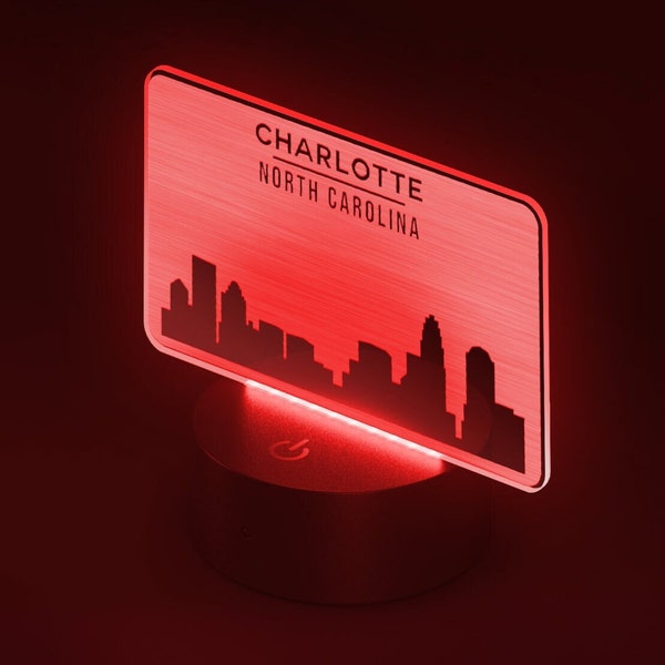 Charlotte Skyline Neon Sign - Etsy