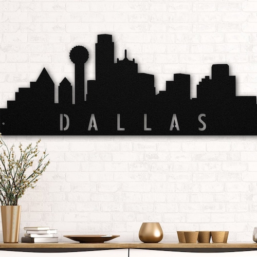 Dallas Skyline Wall Sign Wall Decor Dallas TX Wall Art - Etsy