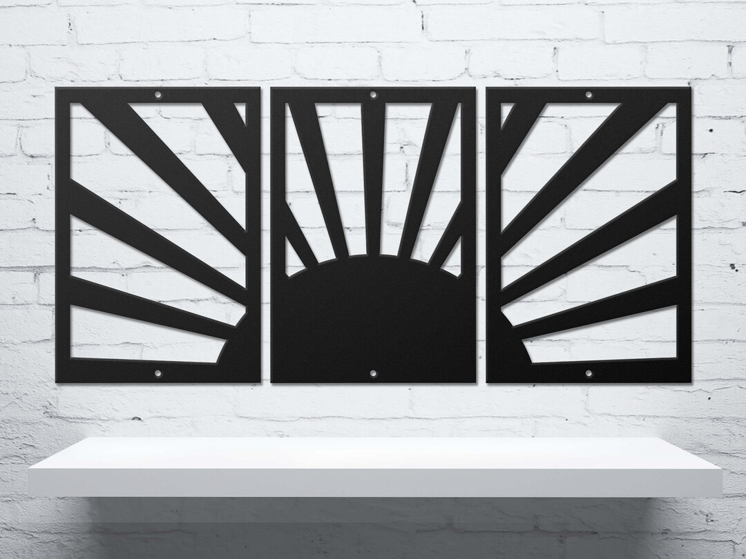 Sunset Metal Wall Art, 3 Panel Wall Art, Sunshine Metal Sign, Sunset ...