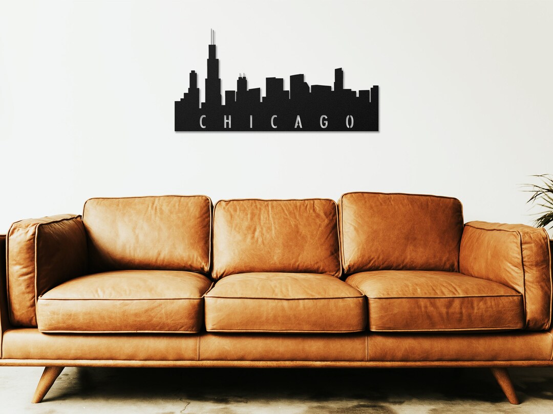 Chicago Skyline Metal Art, City Skyline Wall Decor, City Silhouette ...