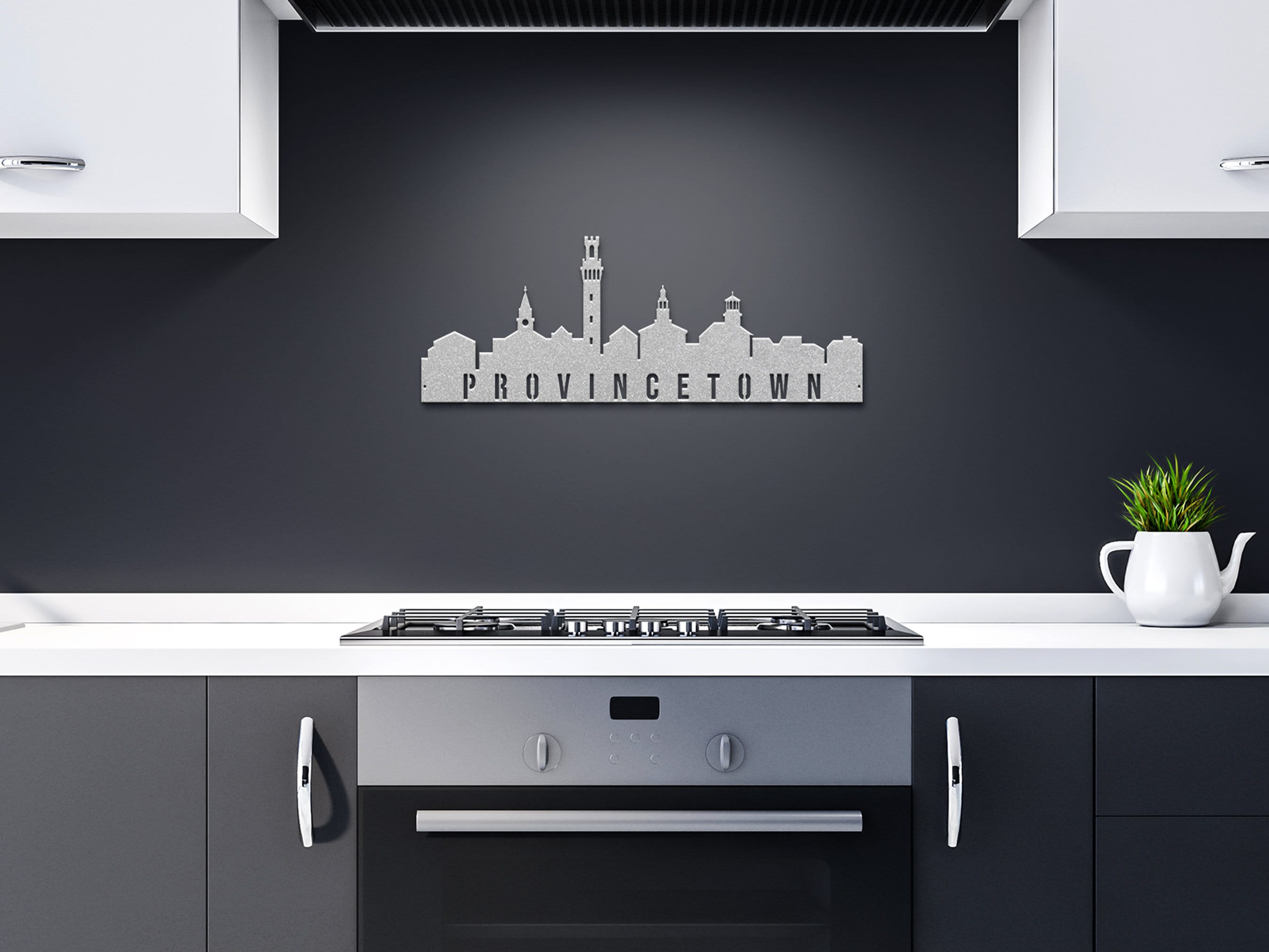 Provincetown Skyline Metal Art P-town City Personalized Metal Sign ...