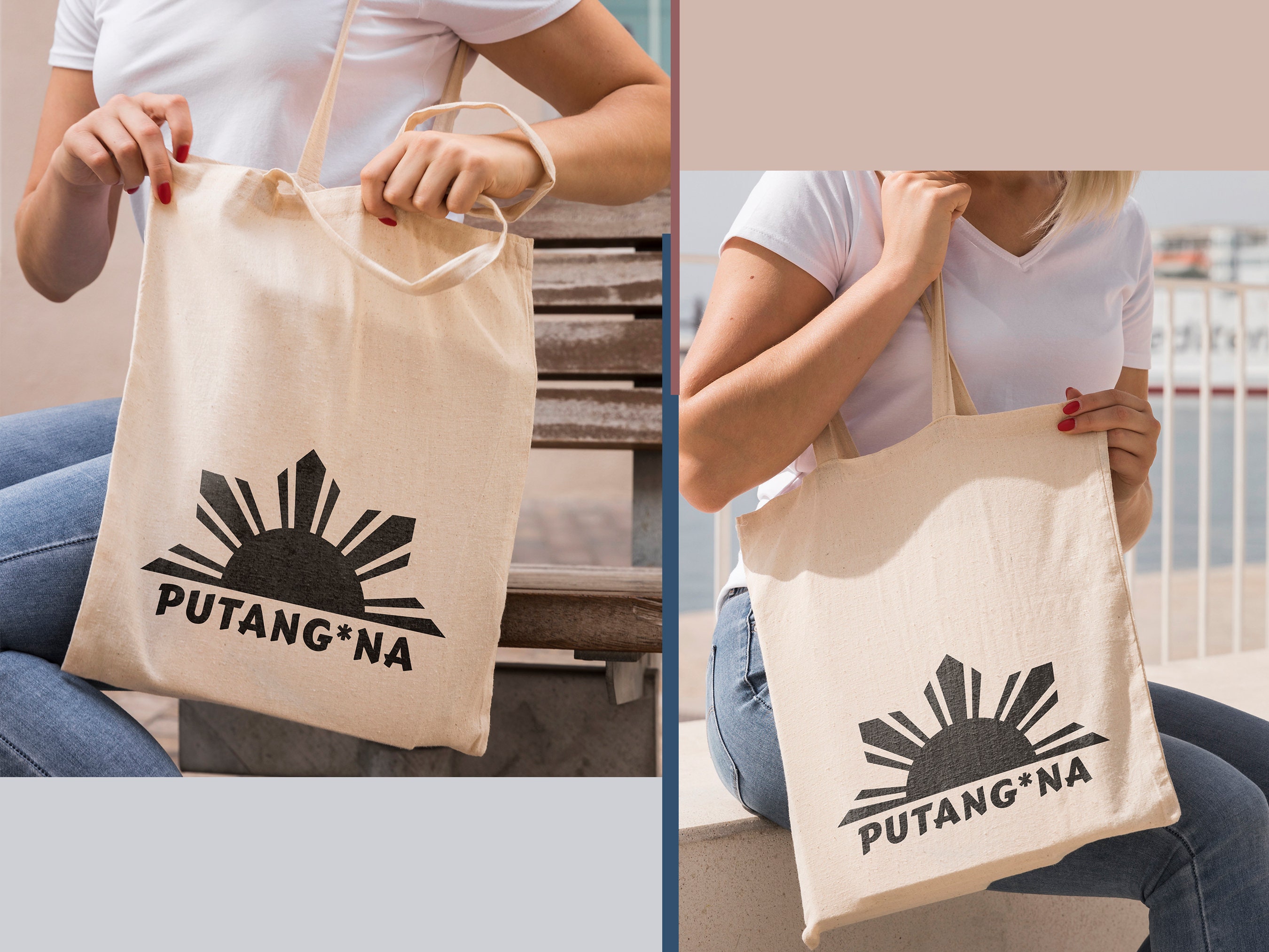 Putangina Cotton Canvas Tote Bag, Filipino Bag, Pinoy Art, Filipino ...