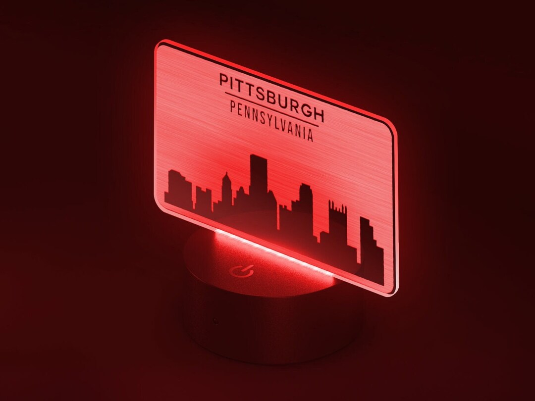 Pittsburgh City Skyline LED, Acrylic Sign, Neon Skyline for Bedroom - Etsy