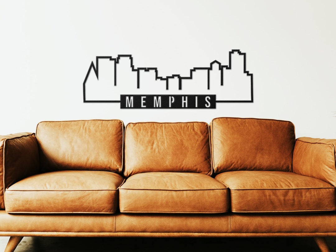 Memphis Skyline Wall Art, Personalized Metal Sign, Cityscape Metal Art ...