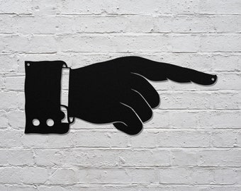 Metal Finger Pointing Sign - Etsy