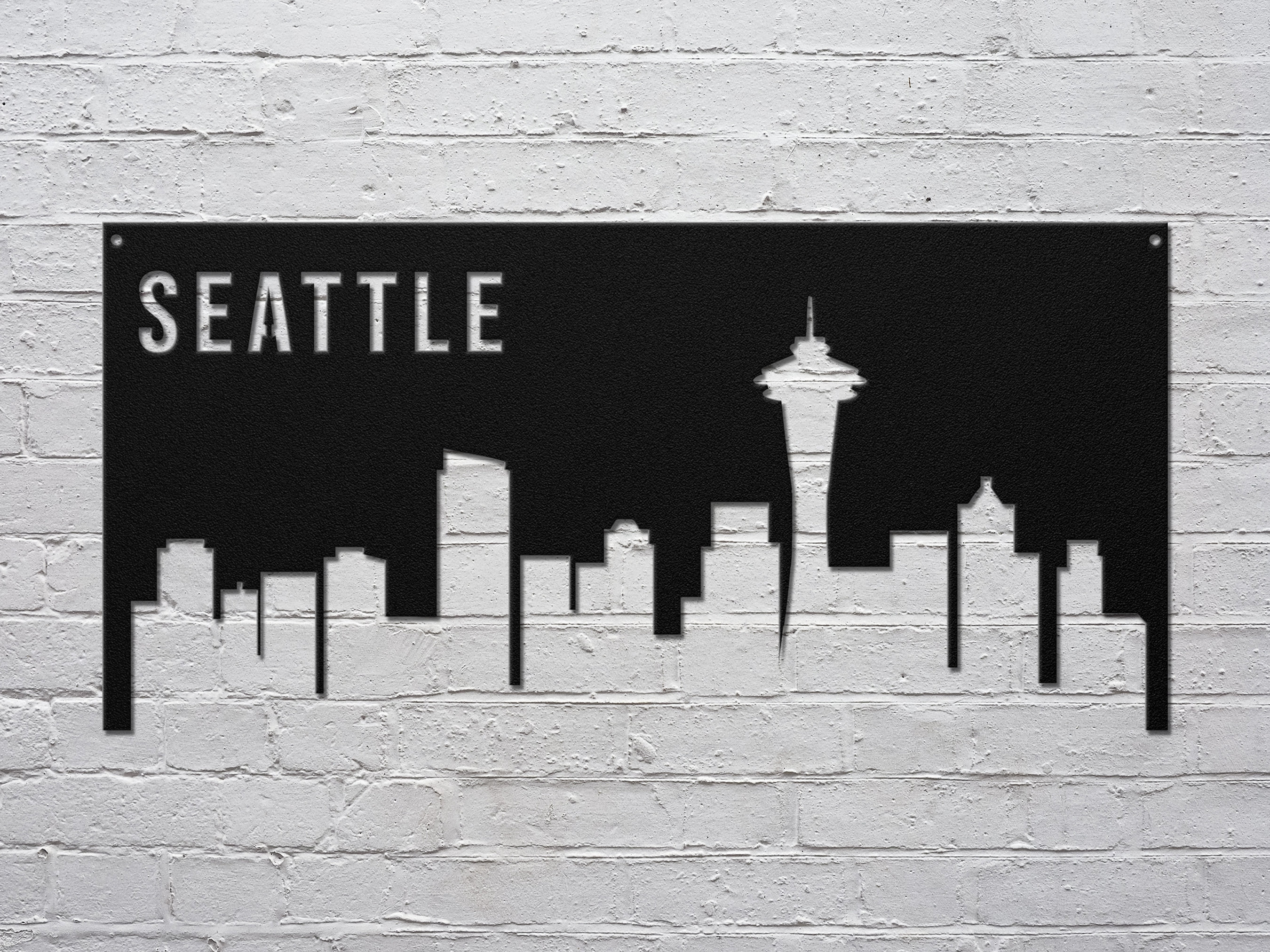 Seattle Metal Wall Art Cityscape Wall Art Personalized Metal - Etsy