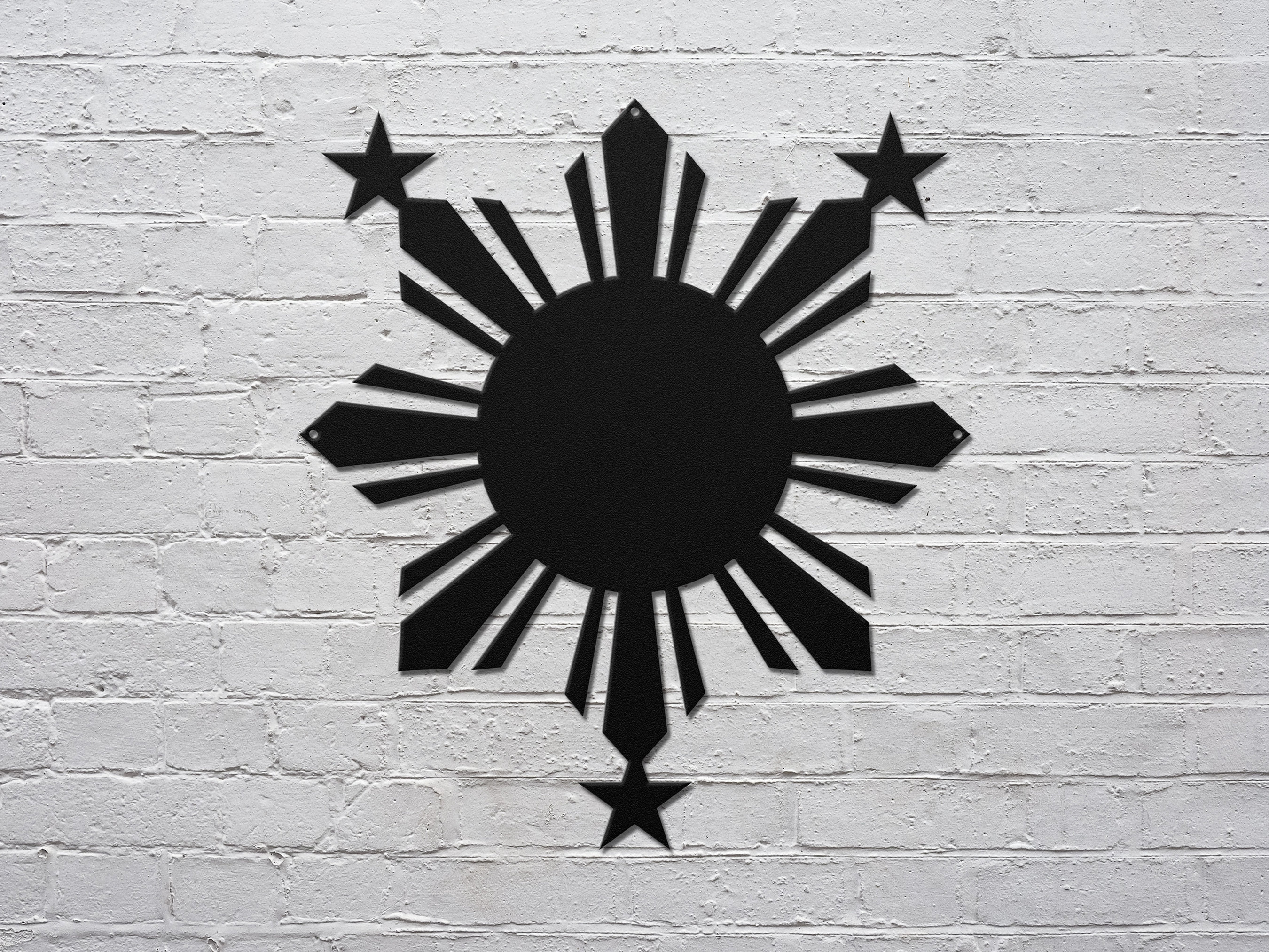 Sun With Stars Metal Art, Filipino Flag, Pinoy Gift, Metal Wall Sign ...