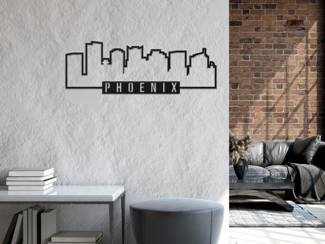 Personalized Metal Wall Sign City Skyline Wall Art Silhouette Metal ...