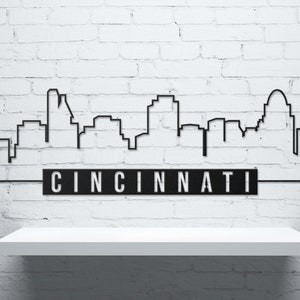 Cincinnati Skyline Wall Art, Personalized Metal Sign, Cityscape Metal ...