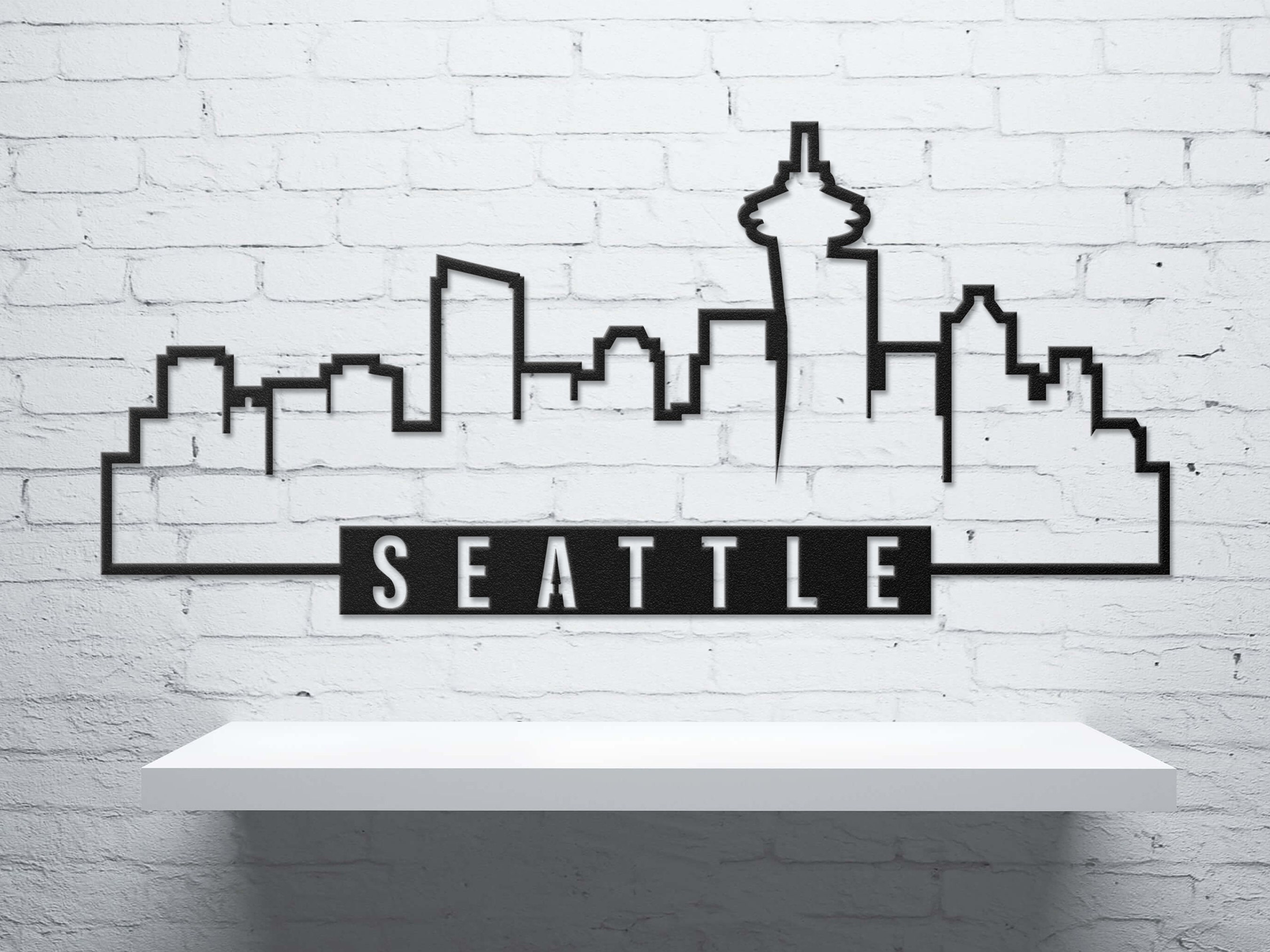 Seattle Skyline Wall Art, Personalized Metal Sign, Cityscape Metal Art ...
