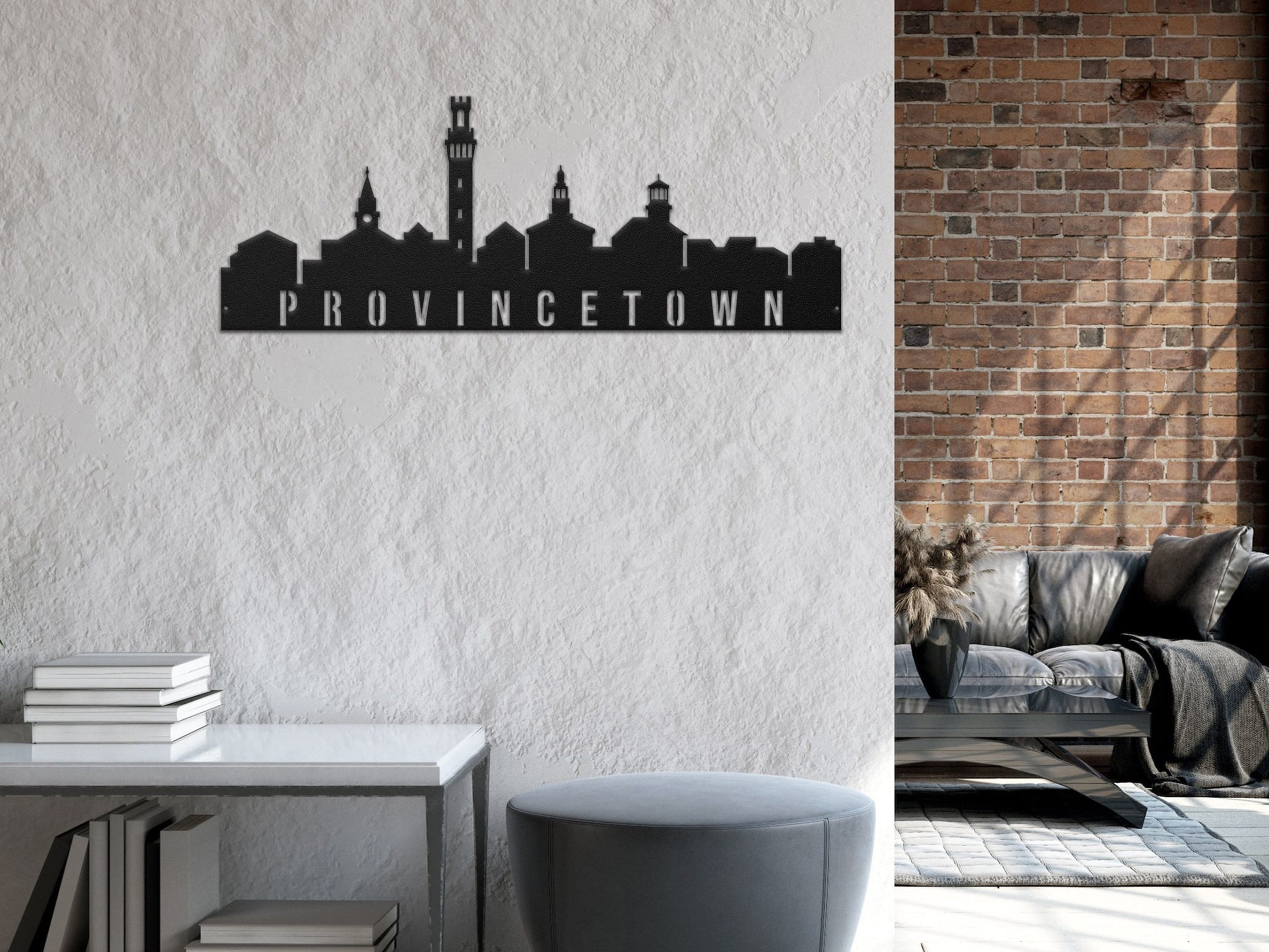 Provincetown Skyline Metal Art P-town City Personalized Metal Sign ...