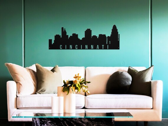 Cincinnati Skyline Metal Art City Metal Sign Cityscape Wall - Etsy
