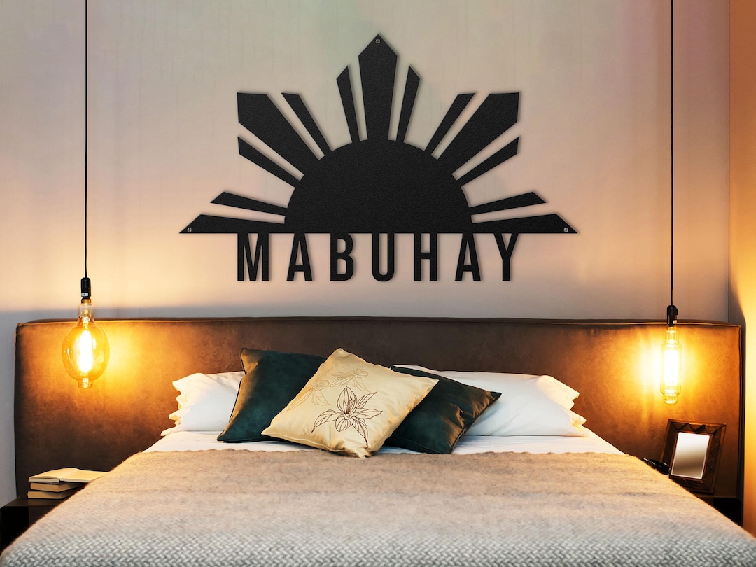 Mabuhay Half Sun Metal Name | Filipino Sign | Philippines Home Decor - Etsy
