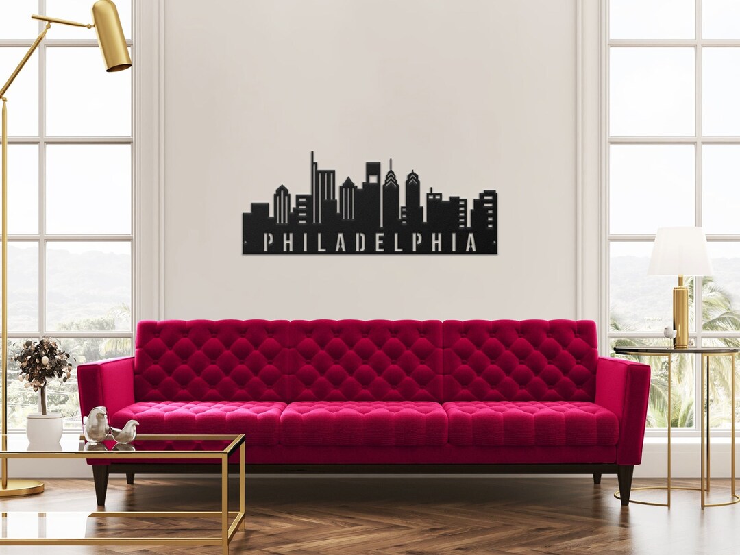 Philadelphia City Skyline, Personalized Metal Sign, Philadelphia Wall ...