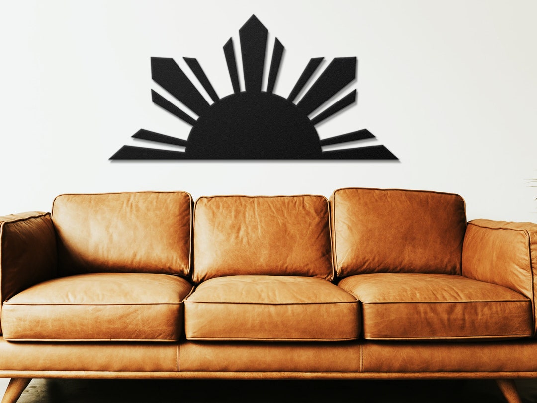 Half Sun Metal Art, Sunshine Metal Wall Art, Filipino Sun Art, Laser ...