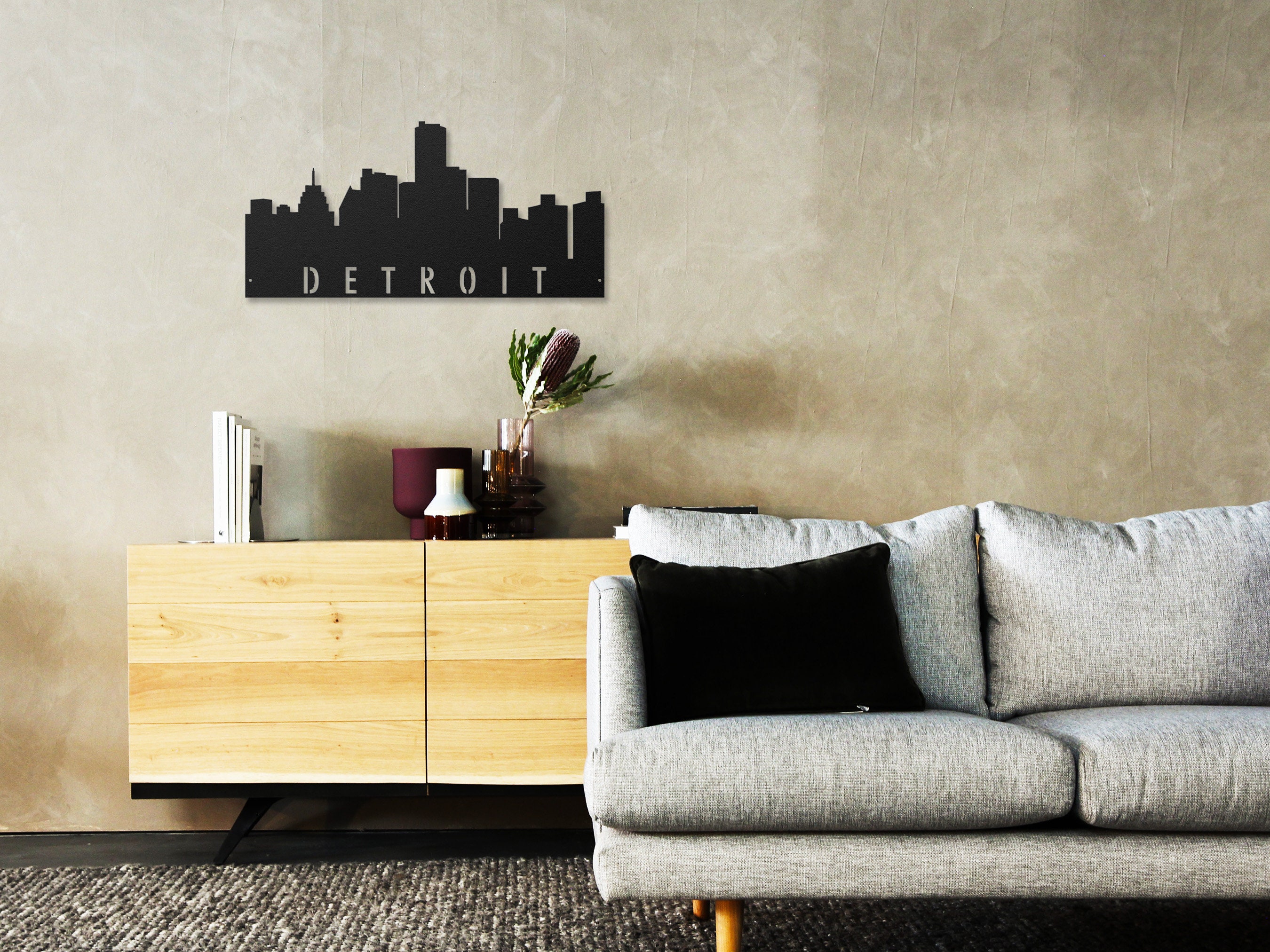 Detroit Metal Art, City Metal Sign, Custom Metal Art, Personalized Name ...