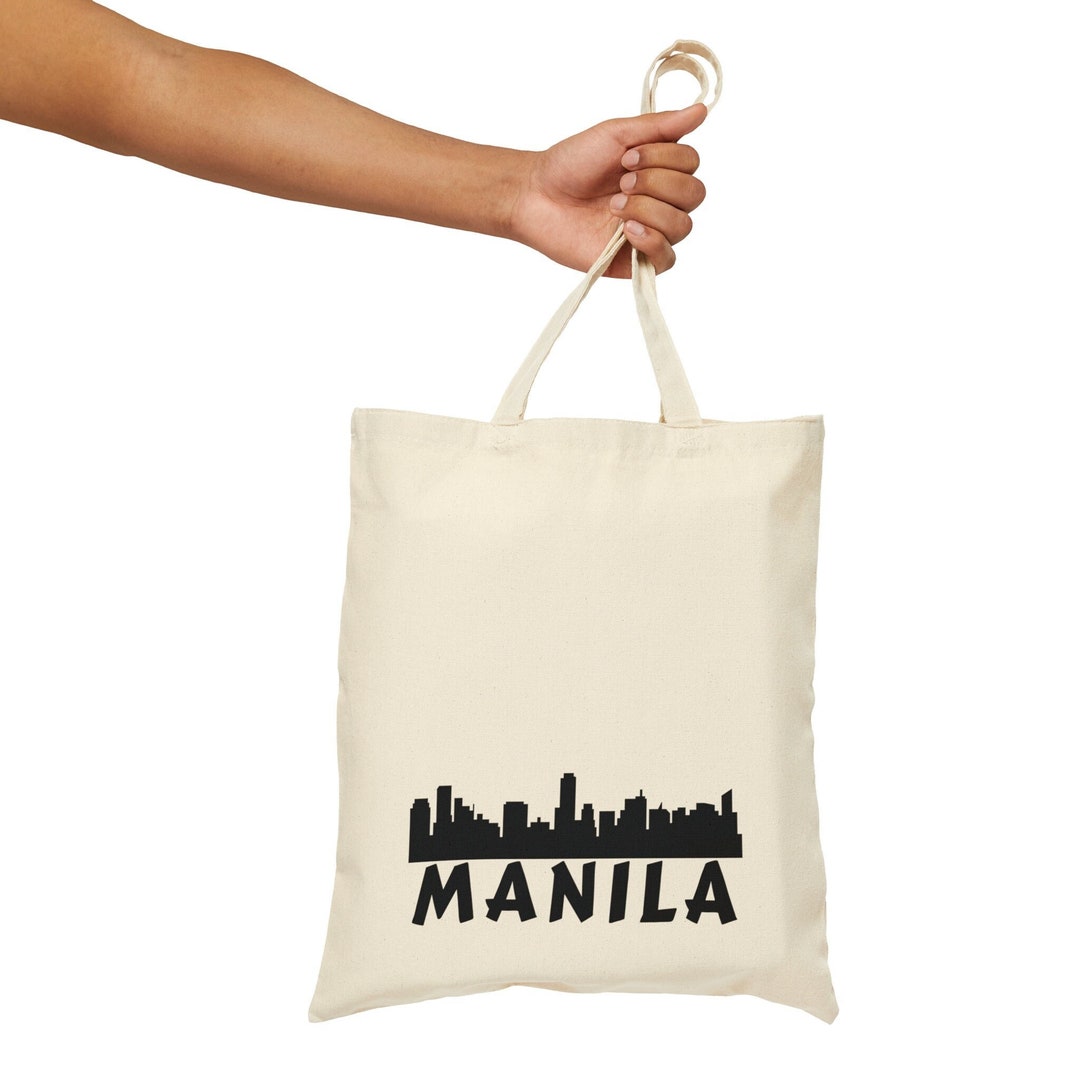 Manila Skyline Tote Bag, Cotton Canvas Tote Bag, Pinoy Gift ...