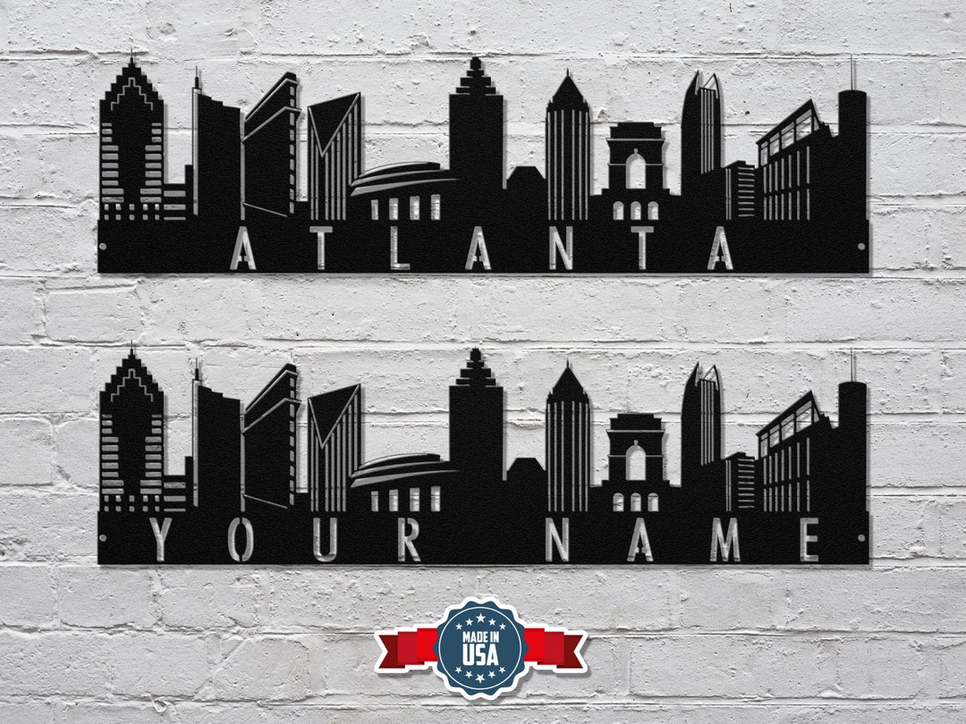 Personalized Atlanta City Skyline Metal Wall Art, Custom Silhouette - Etsy
