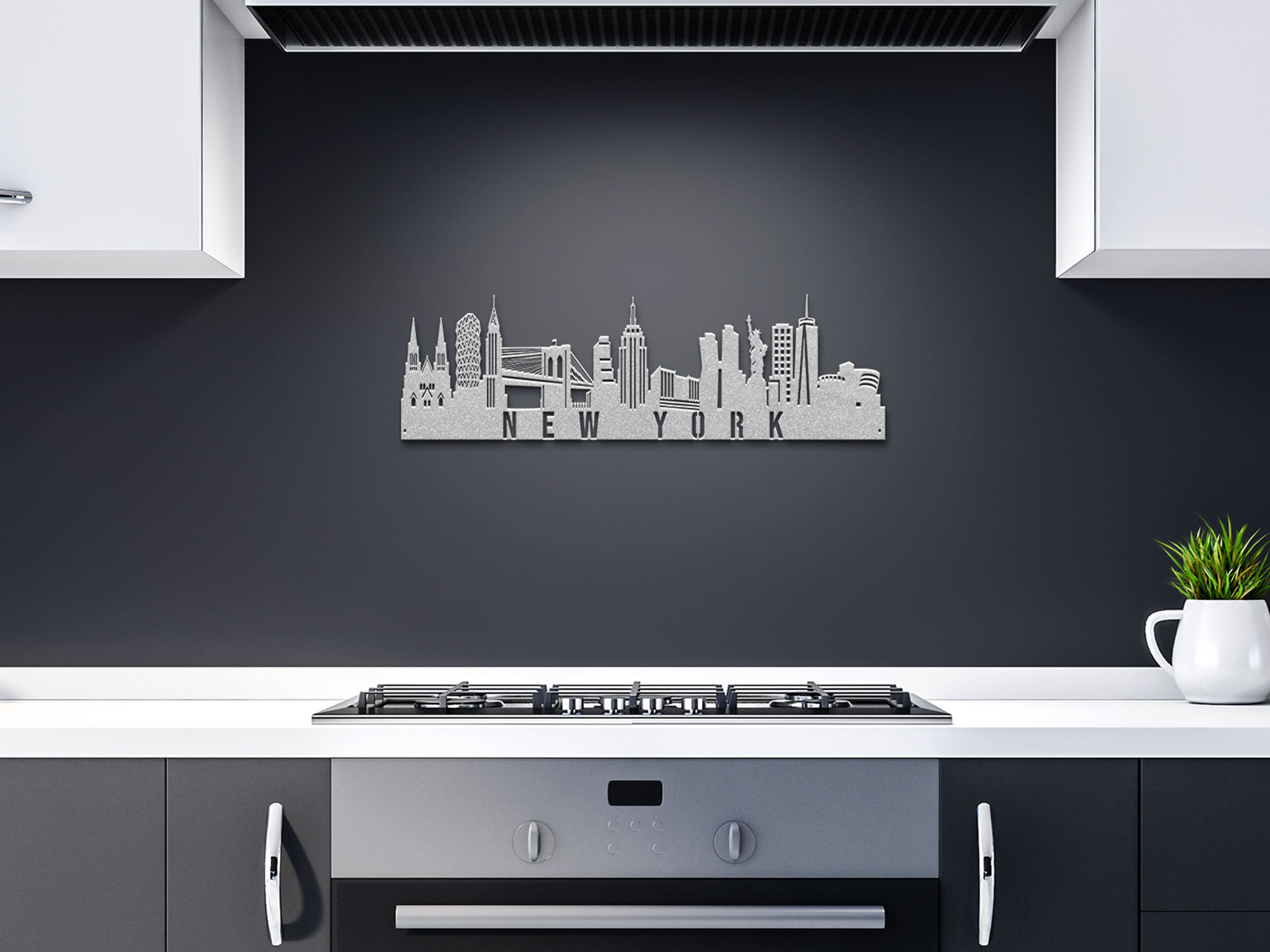 New York City Skyline Metal Art, City Skyline Wall Decor, City ...