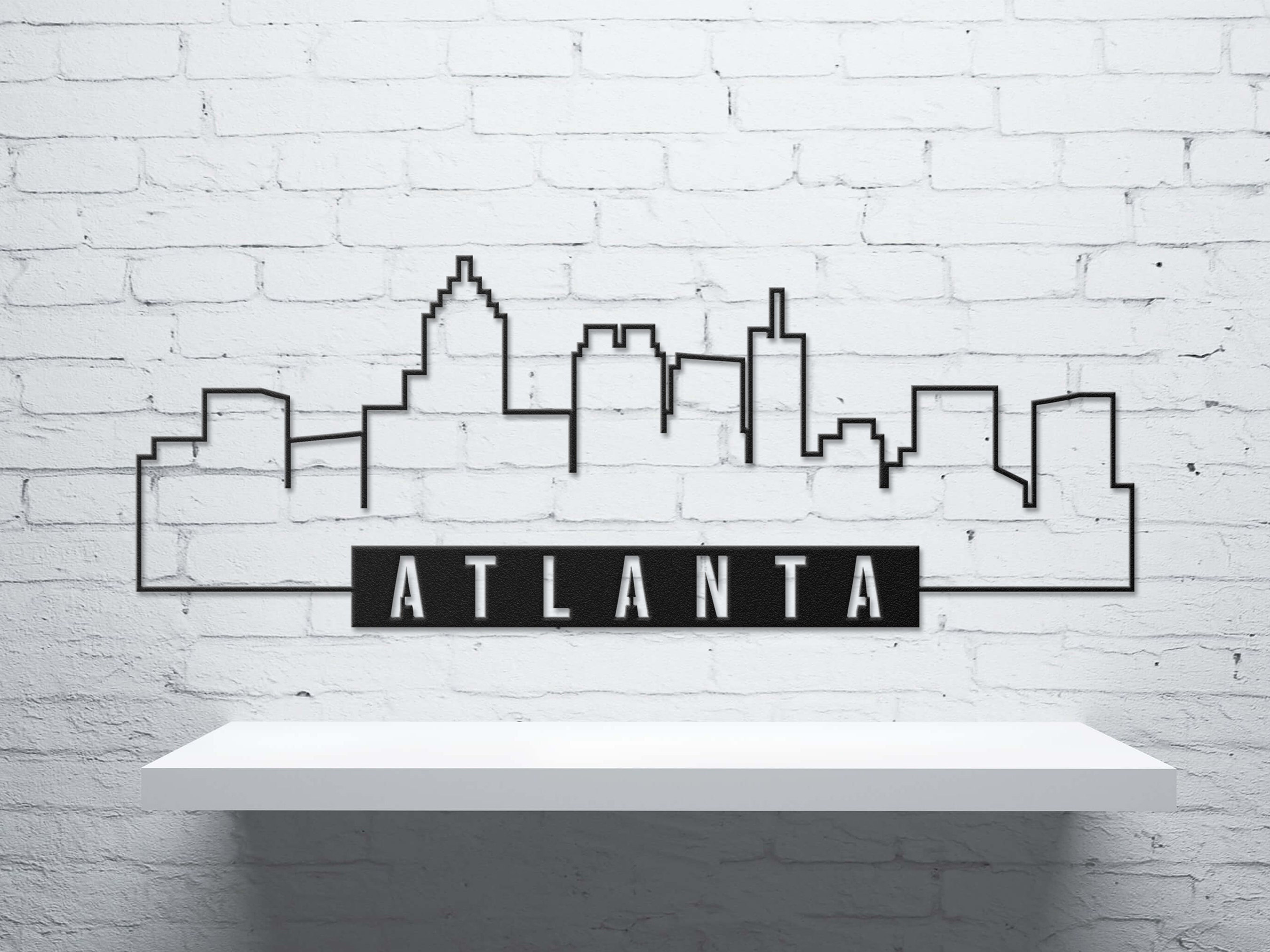 Atlanta Skyline Wall Art, Personalized Metal Sign, Cityscape Metal Art ...