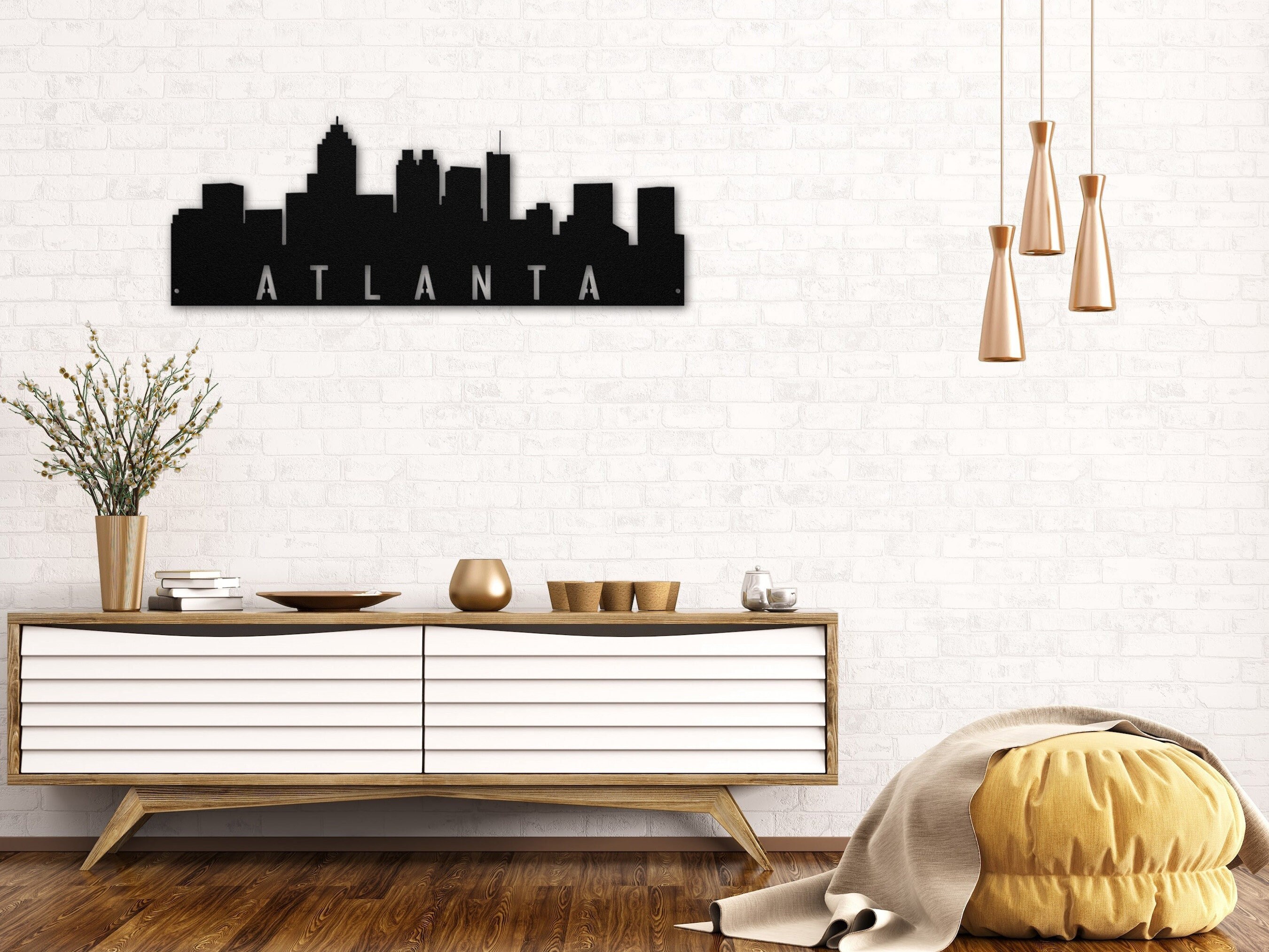 Personalized Metal Art Atlanta Skyline Metal Sign Custom - Etsy