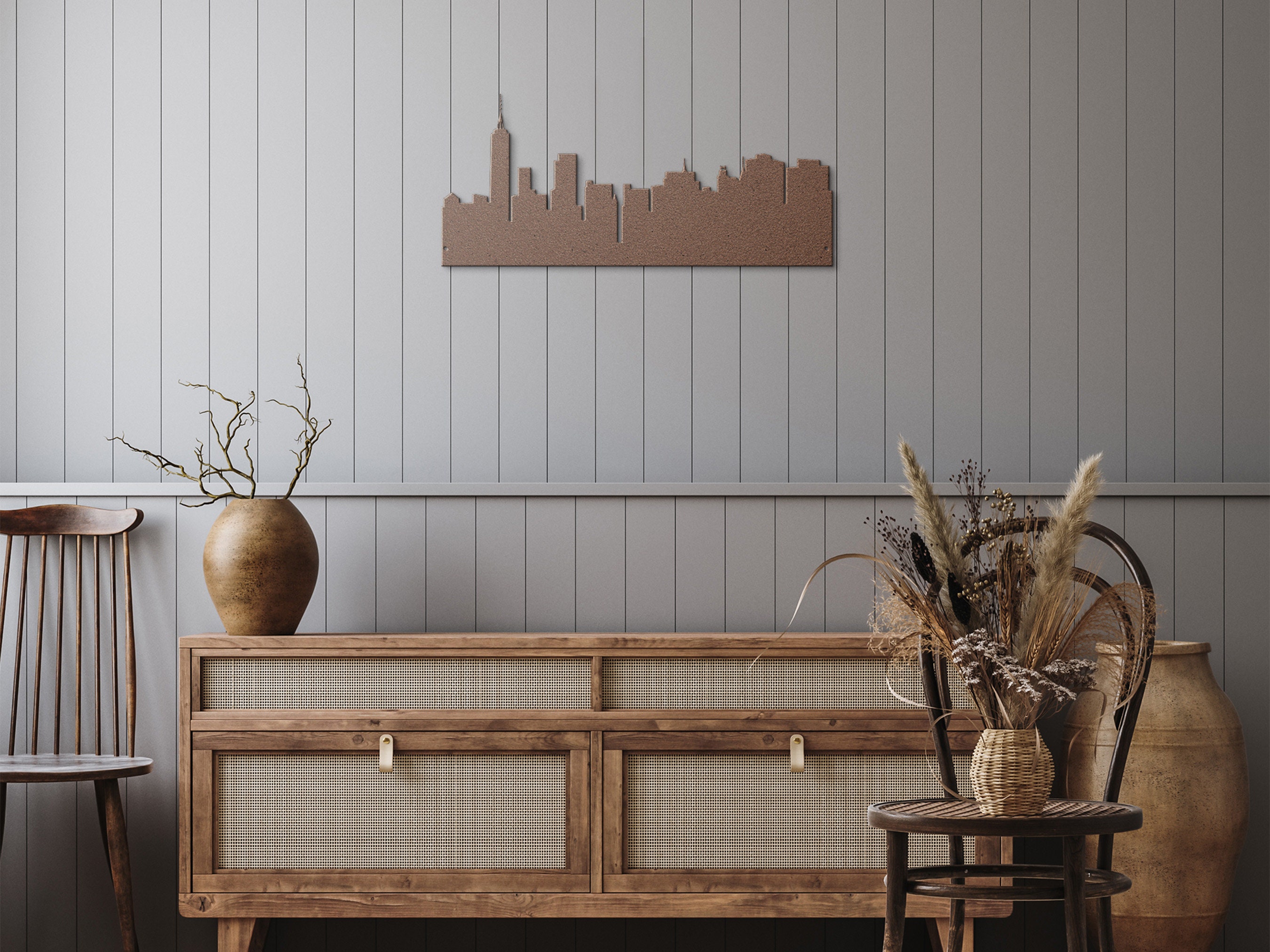 Personalized City Metal Sign, Cityscape Wall Art, City Silhouette ...