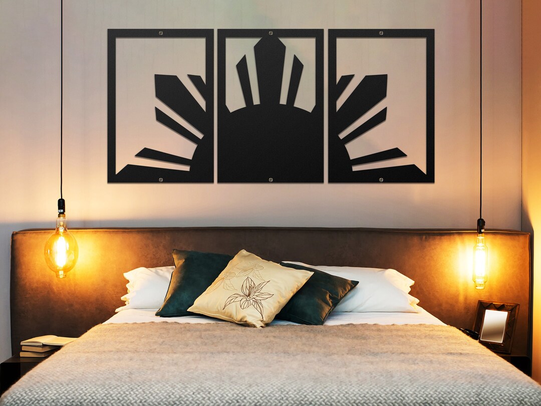Half Sun Metal Art, 3 Panel Wall Art, Sunshine Metal Wall Art, Filipino ...