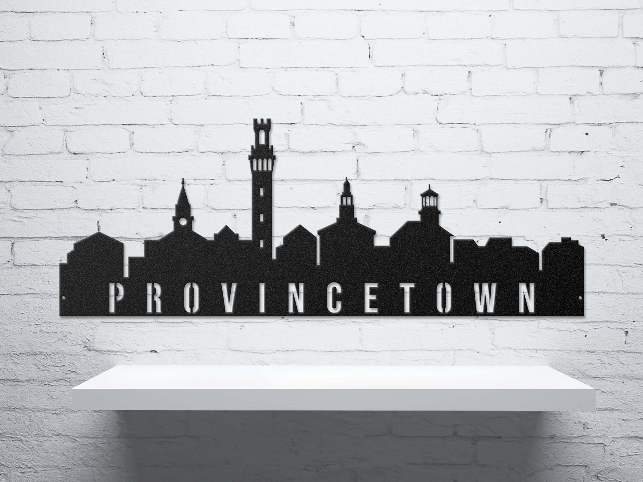 Provincetown Skyline Metal Art P-town City Personalized Metal Sign ...