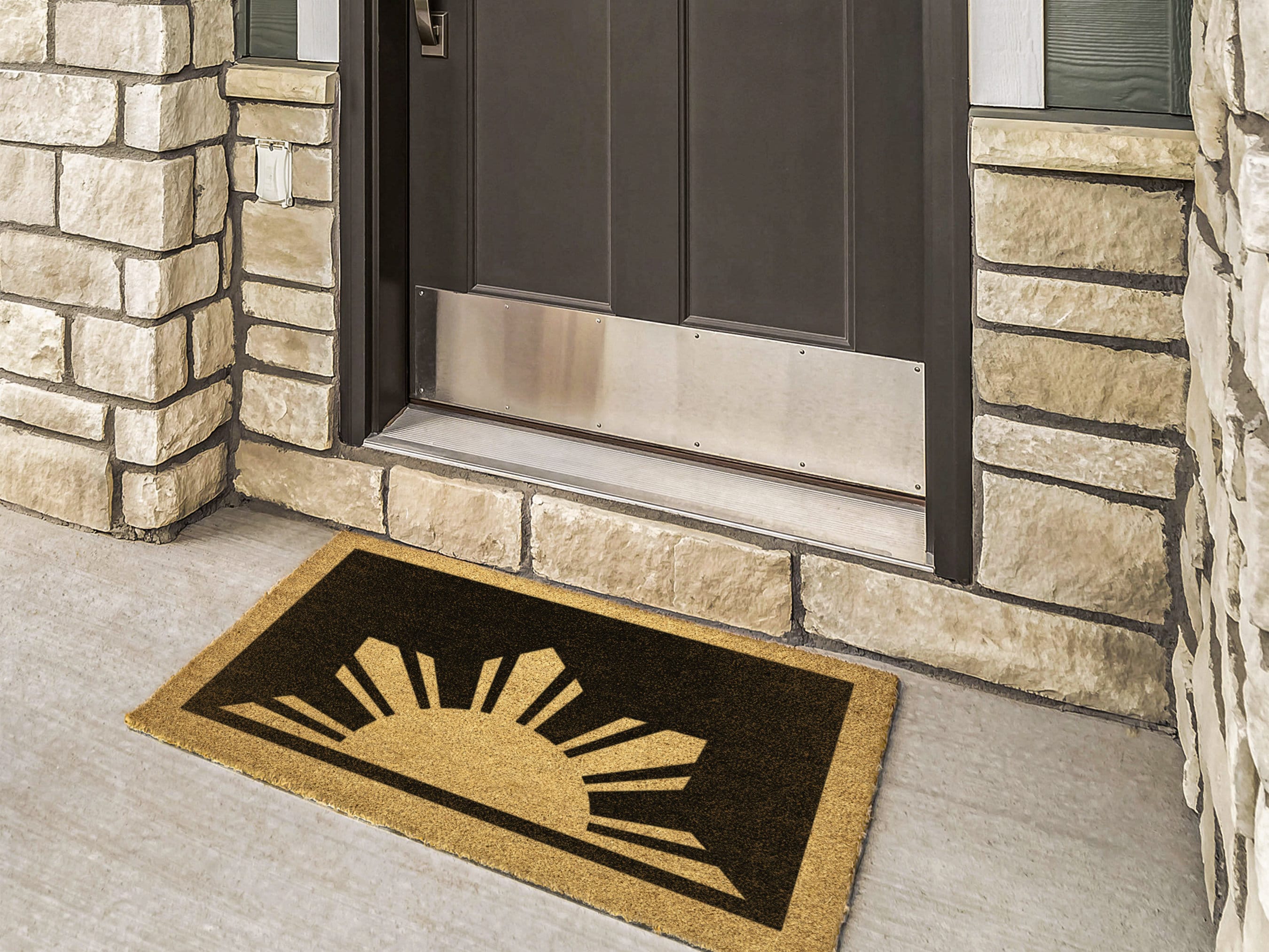 Half Sun Coir Doormat Modern Rug Gift for Wedding - Etsy