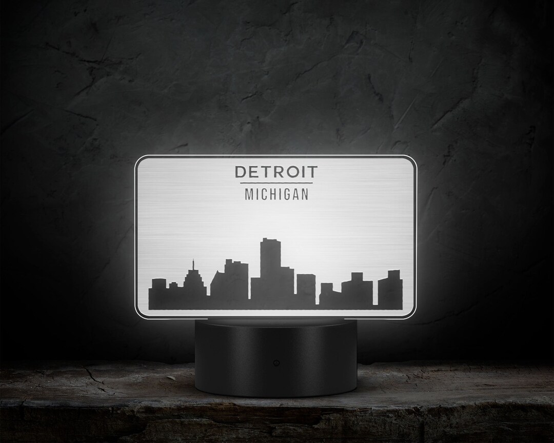 Detroit Skyline LED, Acrylic Sign, Neon Skyline for Bedroom - Etsy