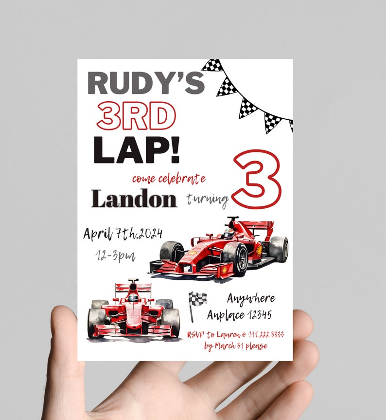 Race on Over to Celebrate, Race Car Theme Birthday Invitation, Any Age ...