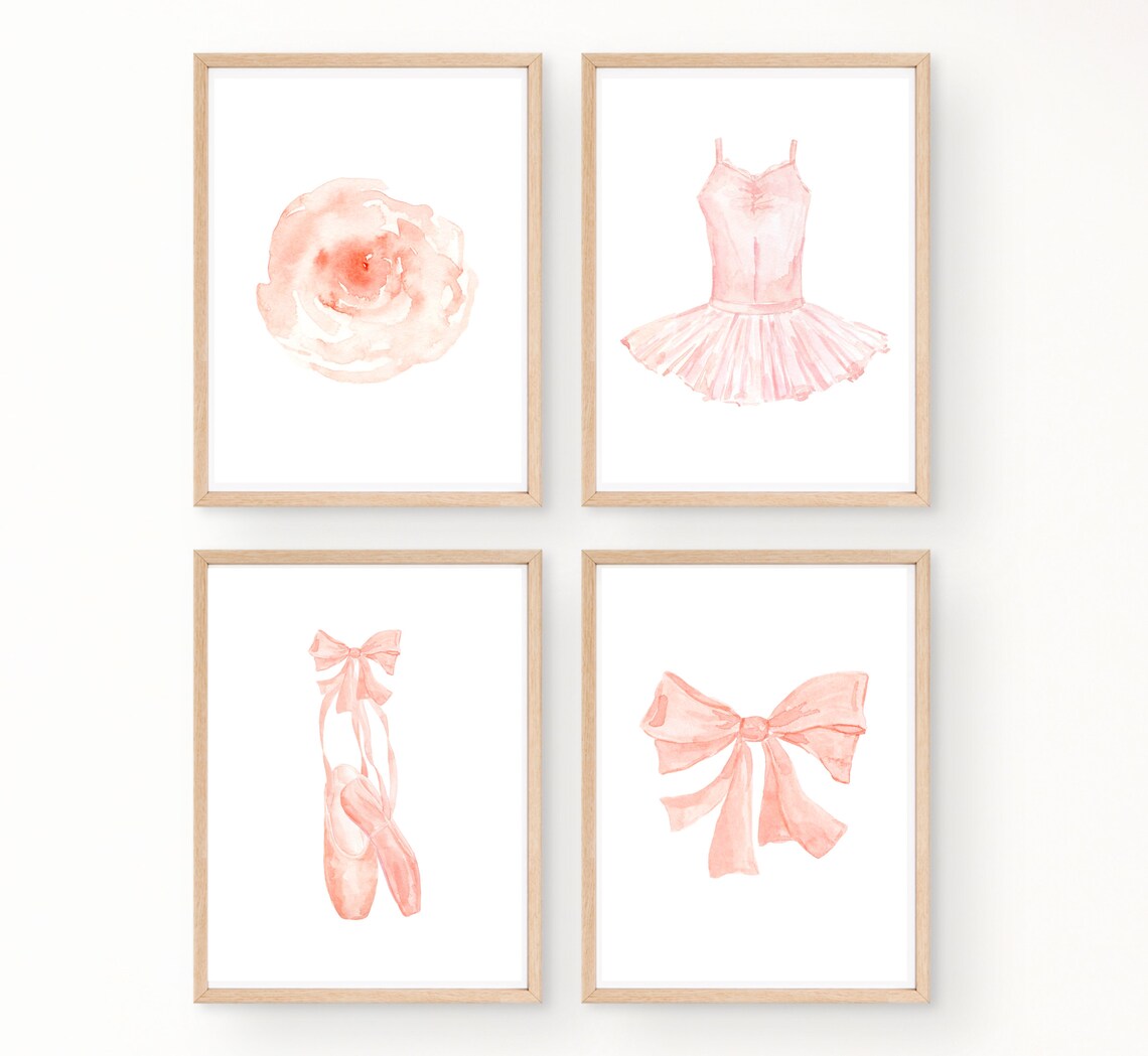 Ballet Nursery Wall Art Decor Light Pink Ballet Shoes and - Etsy