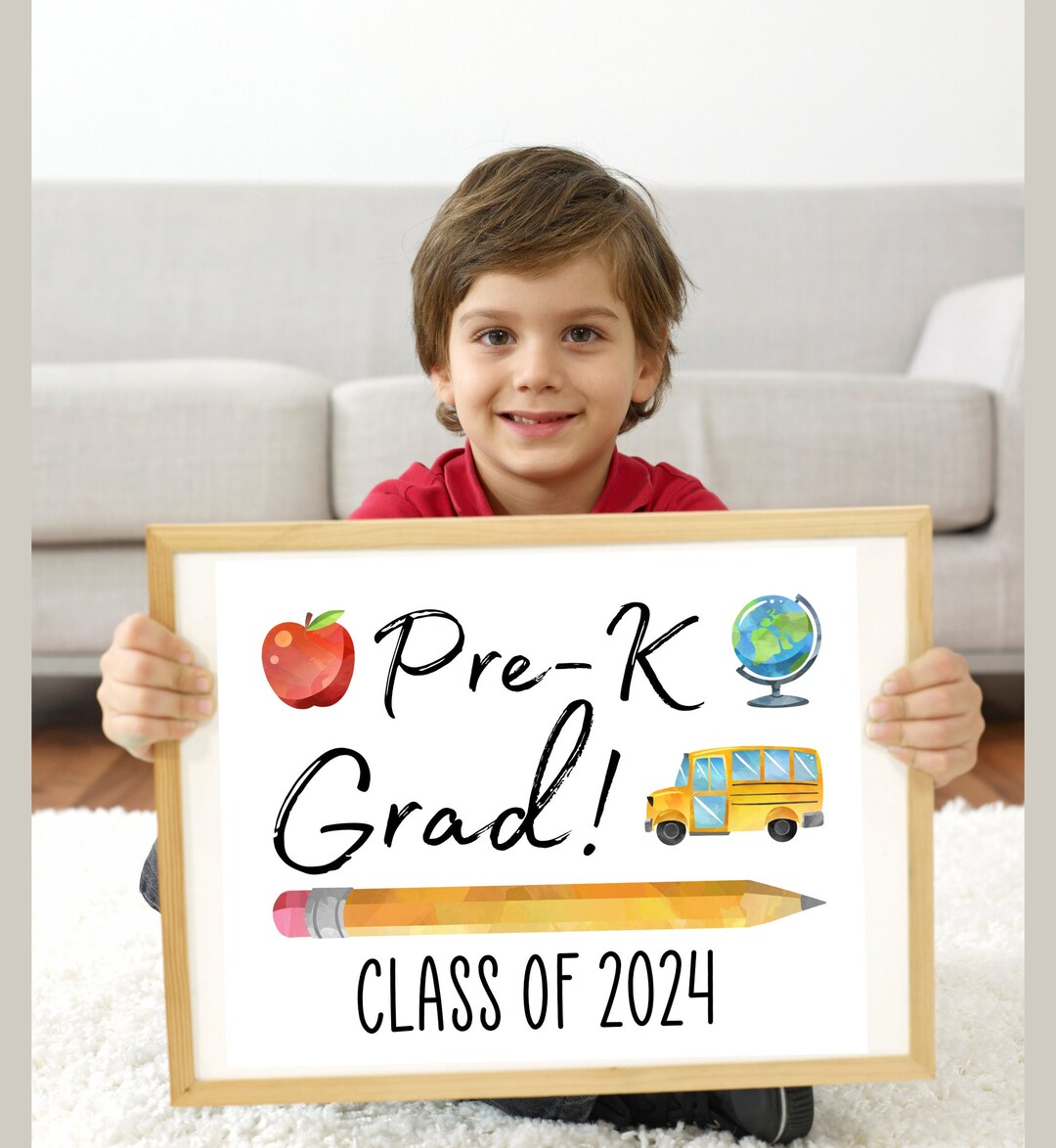 Pre-k Grad Sign, Graduation Sign, Last Day of School Sign, Class of ...