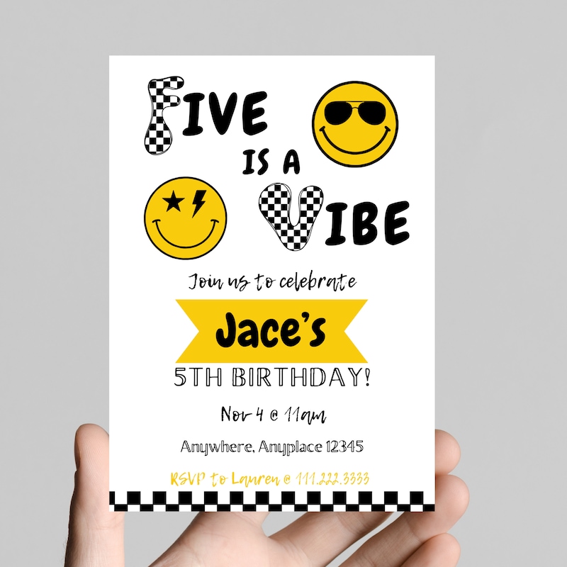 5 is a Vibe Party - Etsy