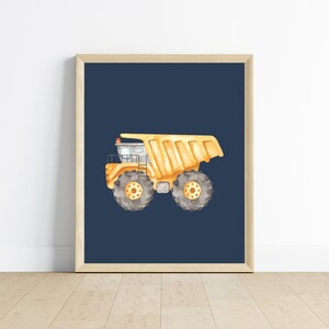 Construction Truck Room Decor, Wall Art, Dump Truck, Excavator ...