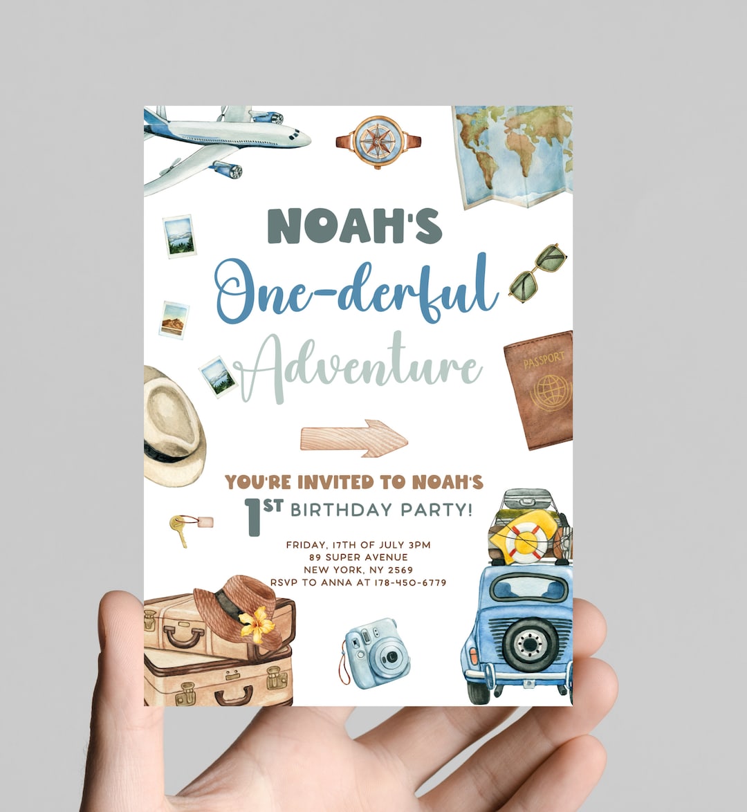 One-derful Adventure, Vintage World Travel Theme 1st Birthday Party ...