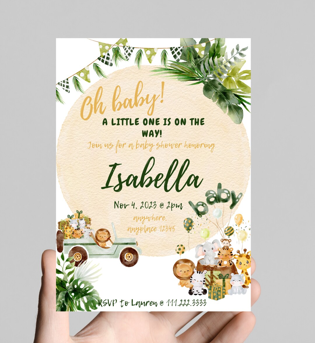 Oh Baby! A Little Wild One is on the Way, Baby Shower Invitation, Baby ...