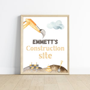 Construction Site Truck Room Decor, Wall Art, Dump Truck, Excavator ...