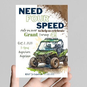 ATV Birthday Invitation, Four-wheeler, Mud Theme (digital) - Etsy