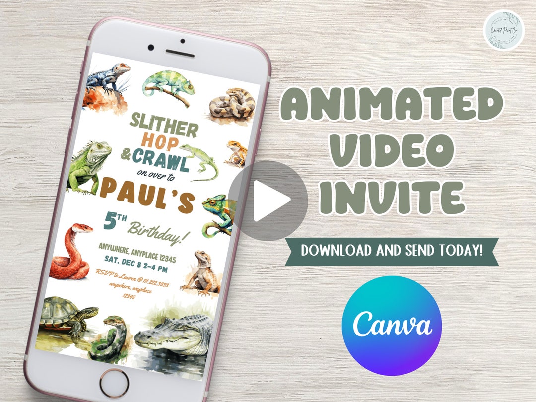 Slither, Hop, and Crawl on Over Reptile Theme Birthday Party Video ...