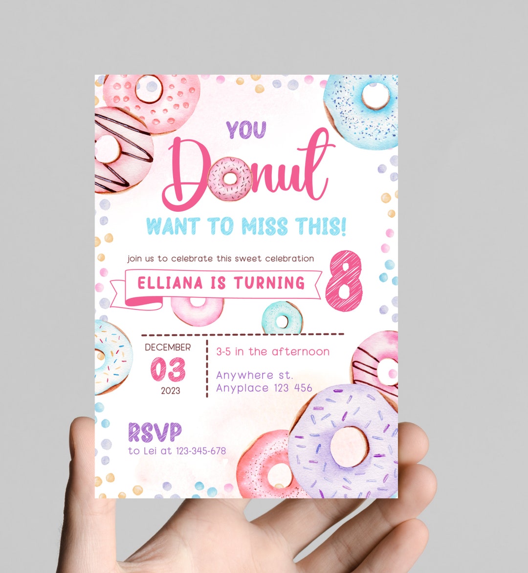 Donut Theme Birthday Invitation, You DONUT Want to Miss This, Donuts ...