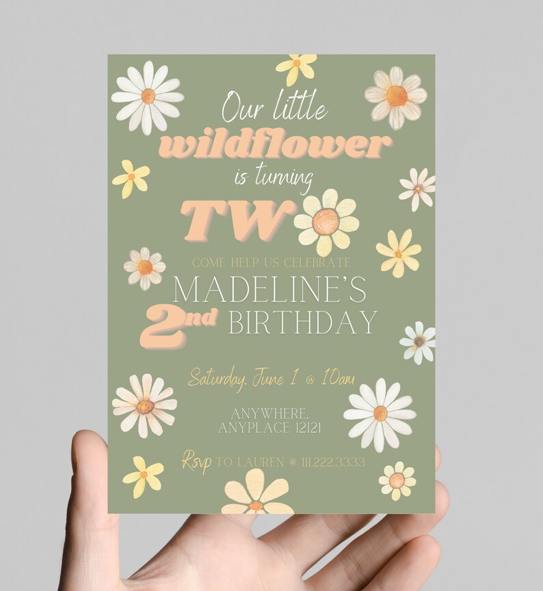 Our Little Wildflower is Turning TWO Daisy Boho Wildflower - Etsy