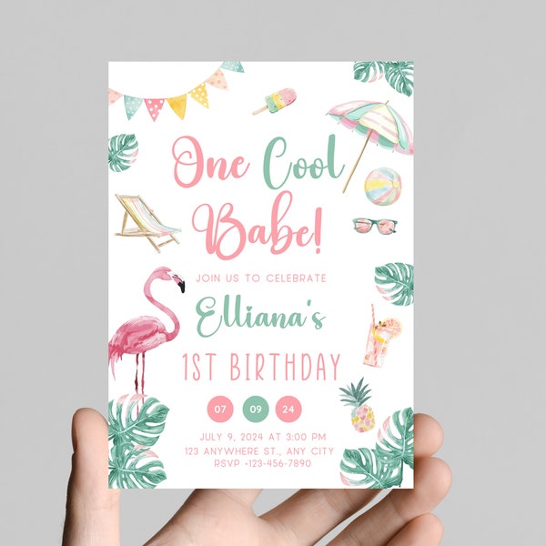 First Birthday Summer Theme Invitations - Etsy