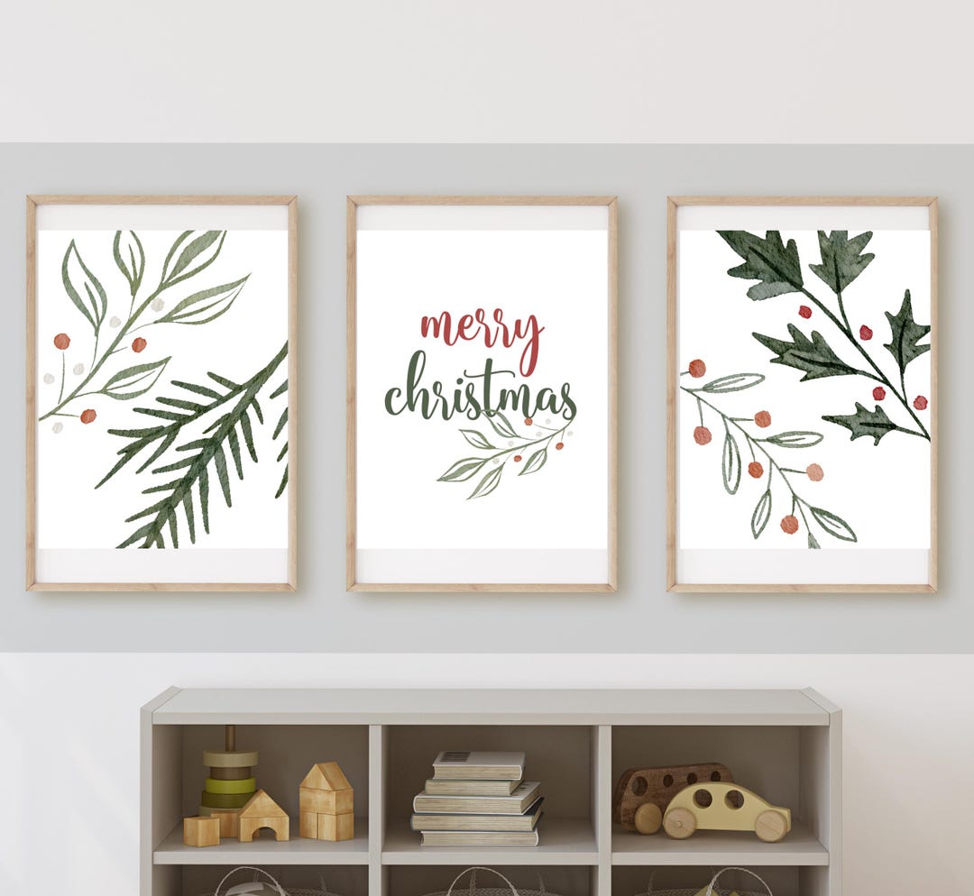 Christmas Wall Art, Merry Christmas Wall Art, Christmas Nursery Wall ...