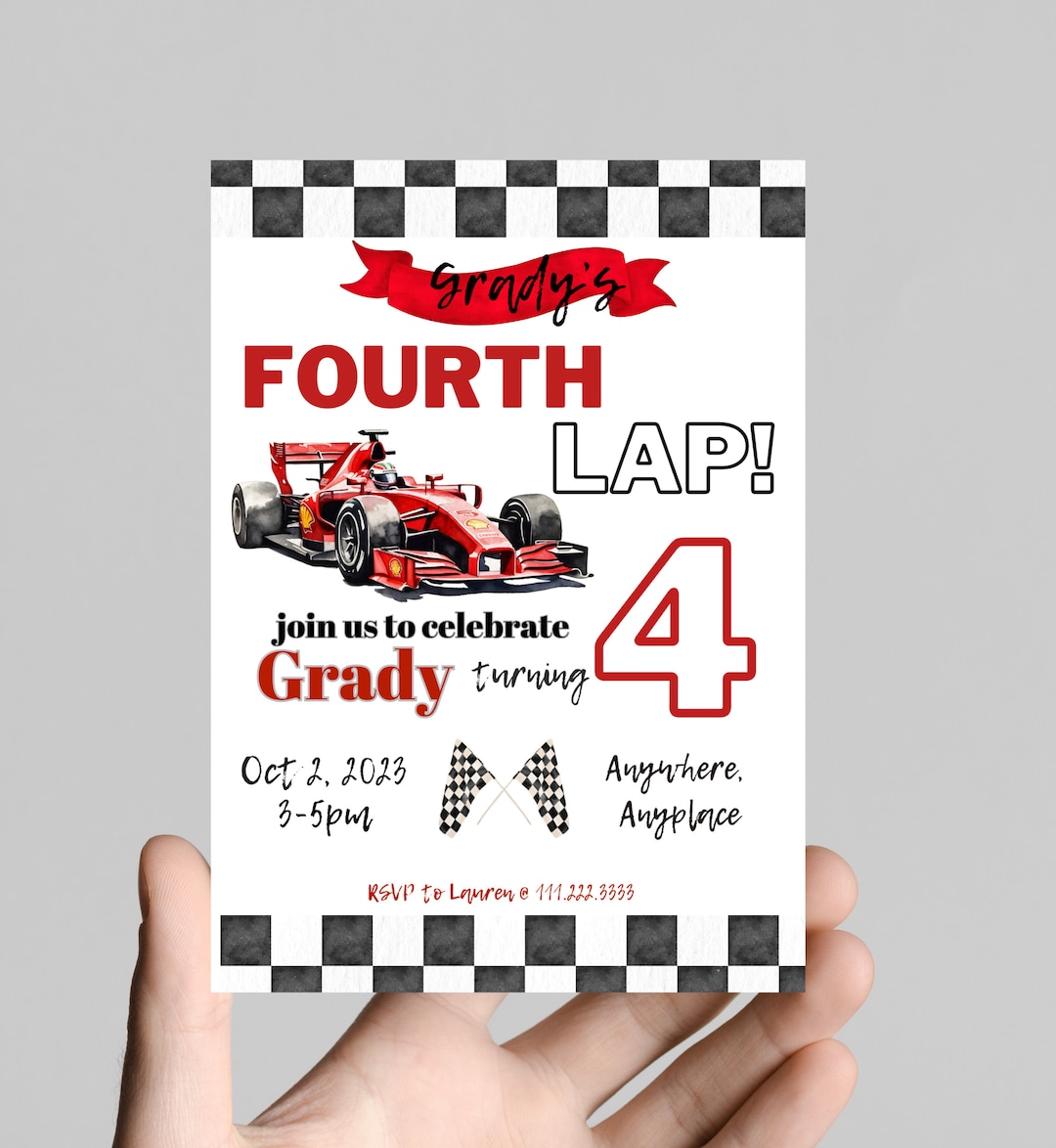 Race on Over to Celebrate, Race Car Theme Birthday Invitation, Any Age ...